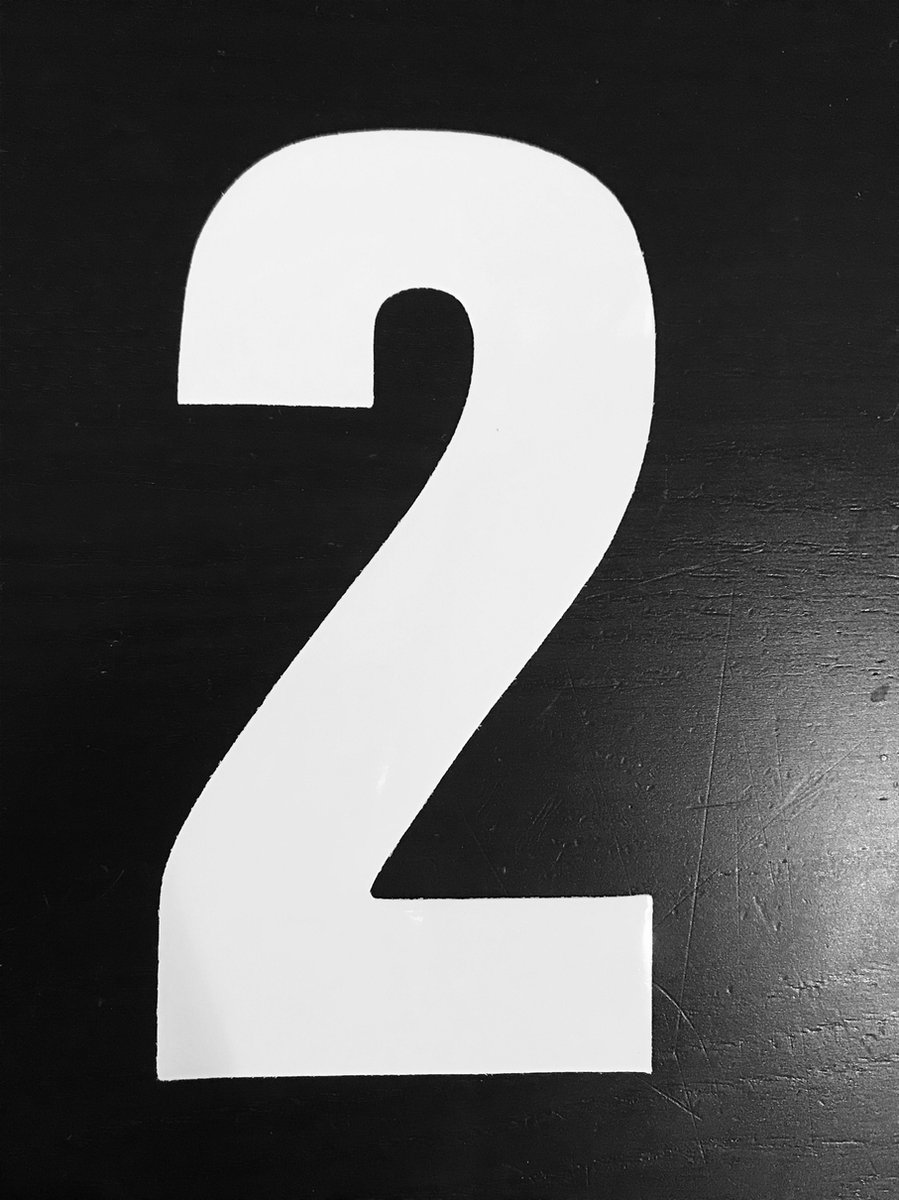 huisnummer sticker - nr. 2 - wit groot- huisnummer stickers ...