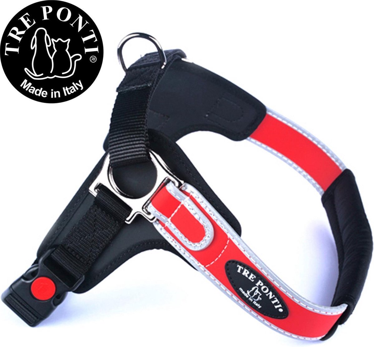 Tre Ponti Forza Harness Red & Reflective - Harnais pour chien - 56-58 ...