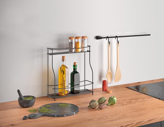 Tomado Metaltex Aanrecht rekje - Zwart - Rekje met 2 niveaus | bol.com