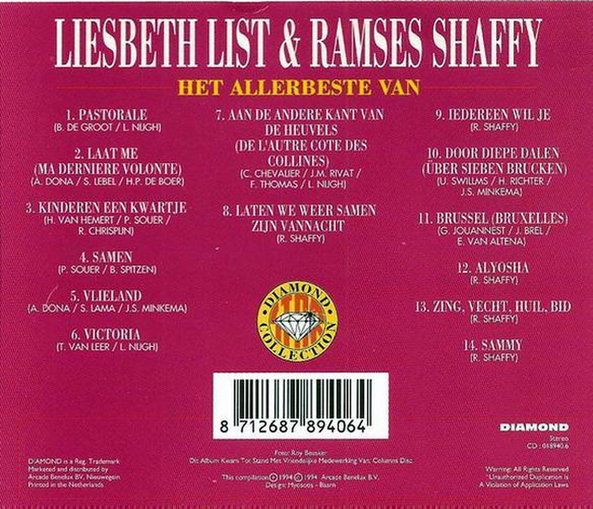 Very Best Of, Liesbeth List & Ramses Shaffy | CD (album) | Muziek | bol.com