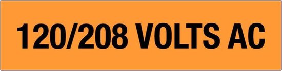 120/208 volts AC sticker 60 x 15 mm | bol.com