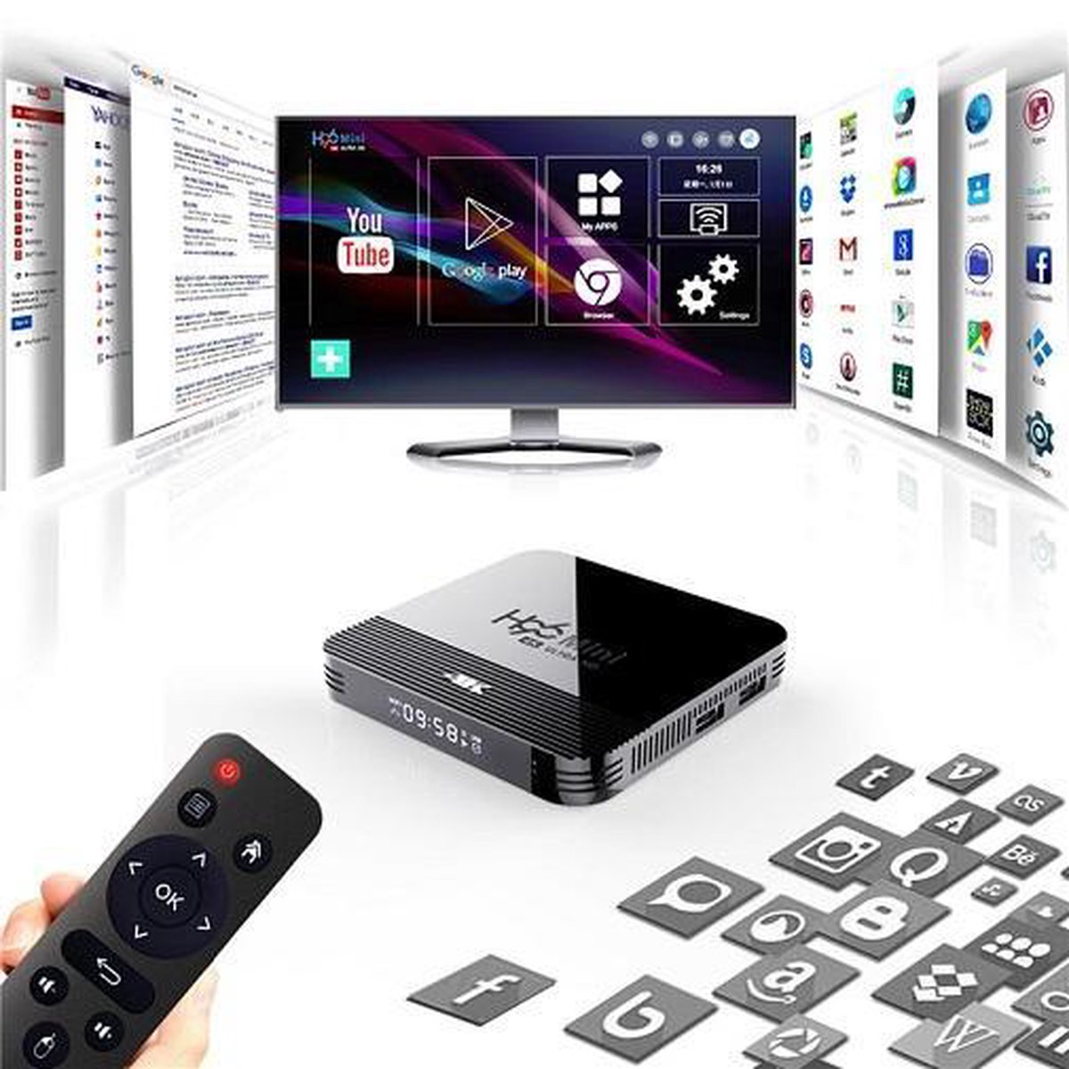 Android tv box Android 9 / Tv Box Android 4K / Mediaplayer voor Tv ...