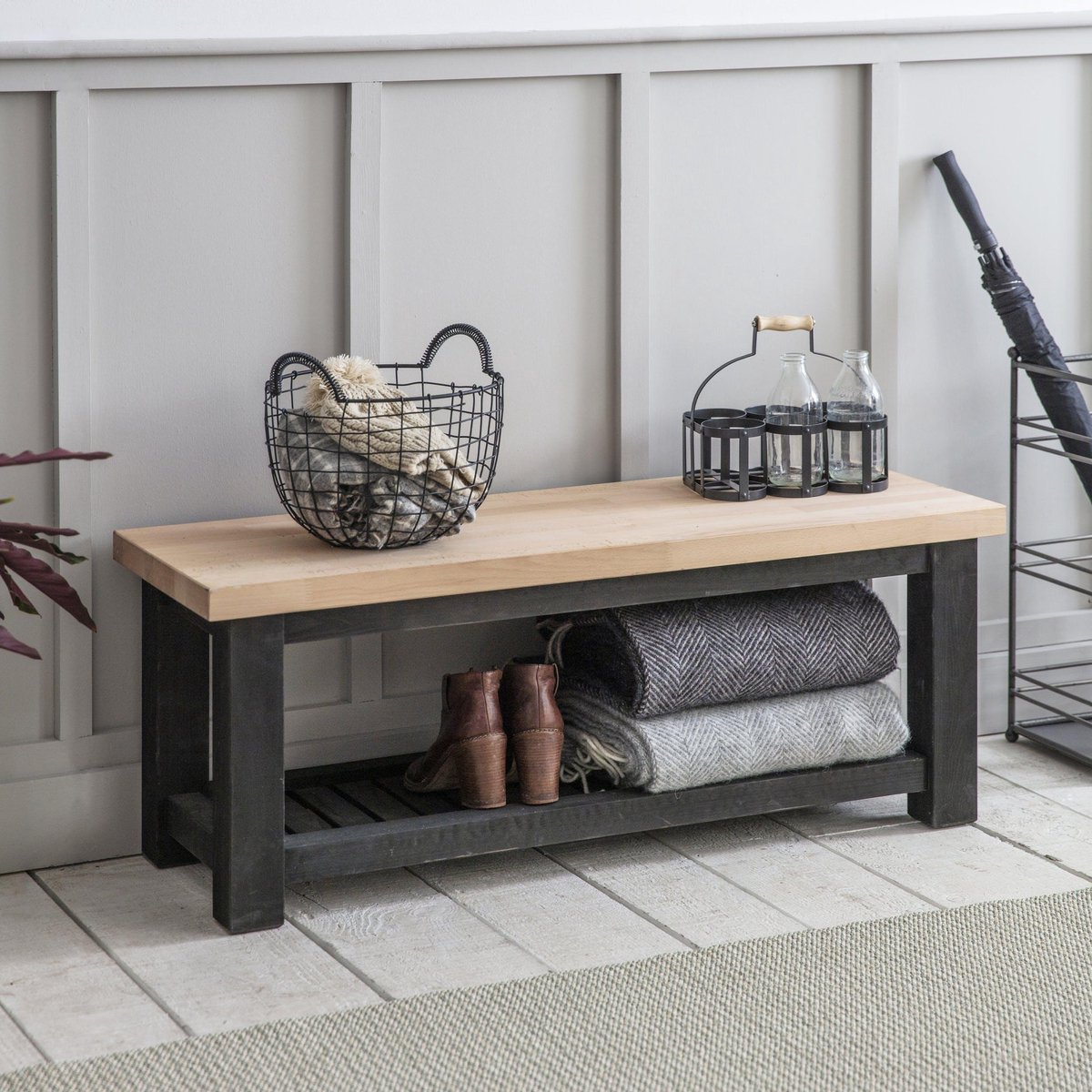 Notgrove Halbankje hout voor zit- en opbergruimte | bol.com