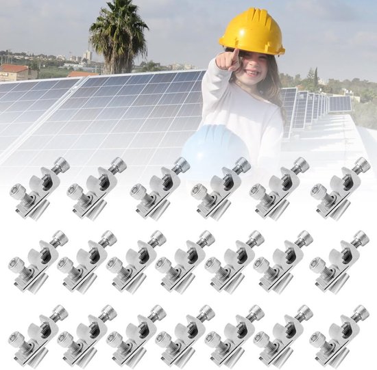 20pcs Earthing Terminals - Bottom Solar Panel Earth Clip - Solar Panel ...