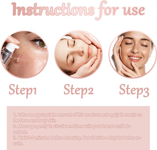 4 stuks gladmakende bodyserum, vermindert lijntjes, hydrateert de huid ...