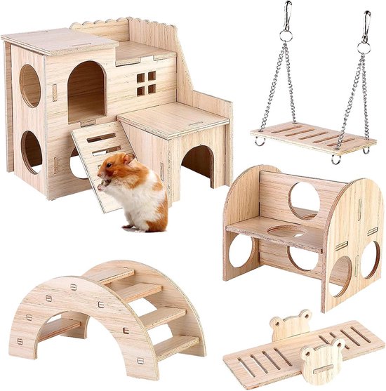 Wooden Hamster House DIY Hamster Paradise including Multi-Room House ...