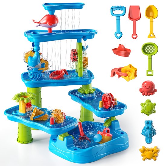 2-in-1 Zandtafel en Watertafel Blauw – Speeltafel - Buitenspeelgoed ...