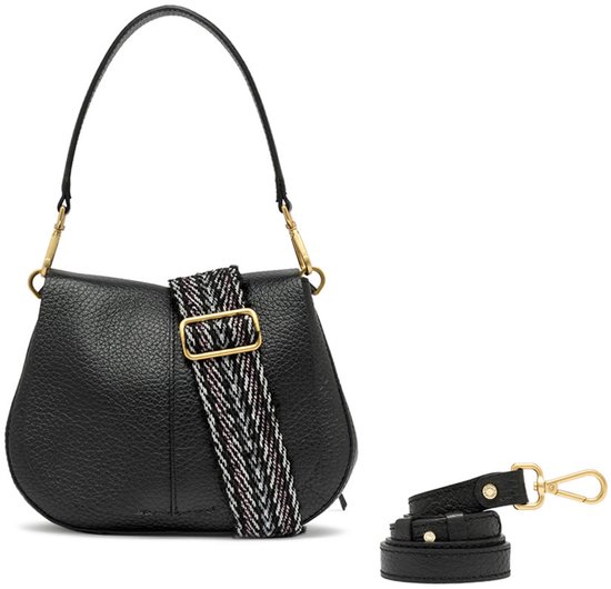 Gianni Chiarini Kleine Crossbodytas / Schoudertas Dames - Leer - Helena Round - Zwart | bol