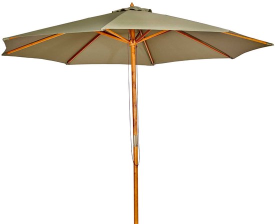 Grote Parasol Houten Tuinparasol Ø 300x260 cm – Extra Stevig & Stijlvol ...