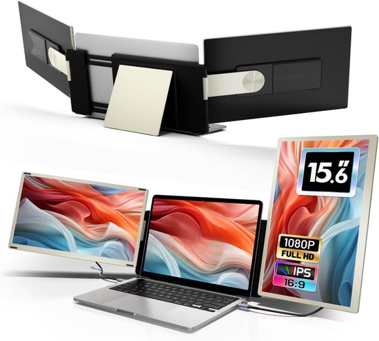 MKSS® Portable Monitor - Tri Screen - Laptop Uitbreider - Full HD | bol