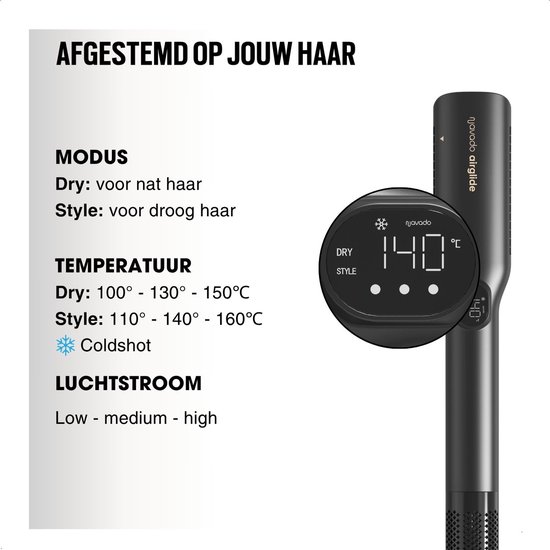Navado Airglide Airstraight - Stijltang Wet-to-Dry - Föhn & Stijltang 2 ...