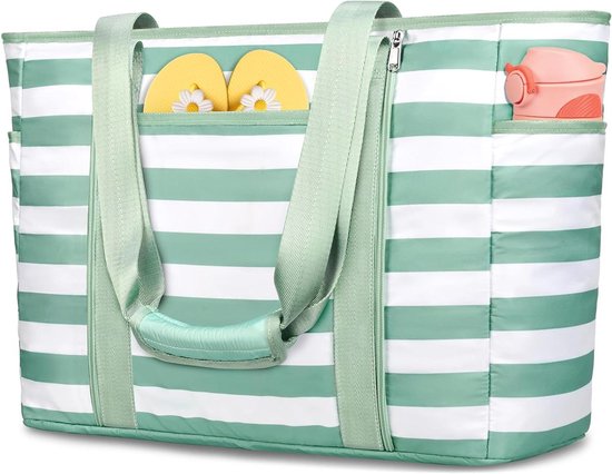 XXL Waterdichte Strandtas - 45L - Familie Strandtas met 12 Praktische Zakken -... | bol