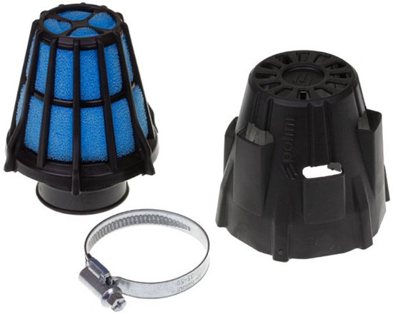 Luchtfilter Polini Blue Air Box 37mm recht | bol