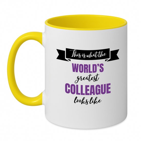 Hacebo® - World's best colleague koffiebeker geel - Collega - beste ...