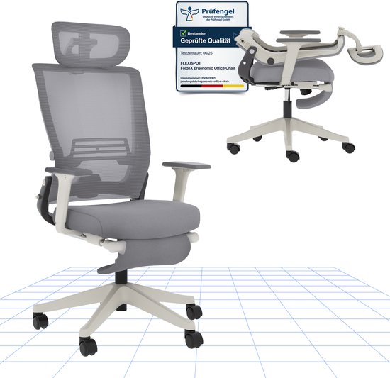 FlexiSpot Foldex Bureaustoel Opvouwbaar – Ergonomische Stoel met ...