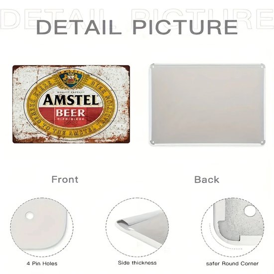 Amstel Bier Wandbord [Amstel] [Bier] [Mancave] [Bar] [Wanddecoratie] | bol