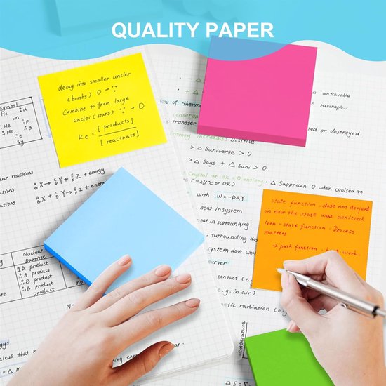 8 Stuks - Sticky Notes Gekleurde - Memoblok - met 800 Memoblaadjes ...