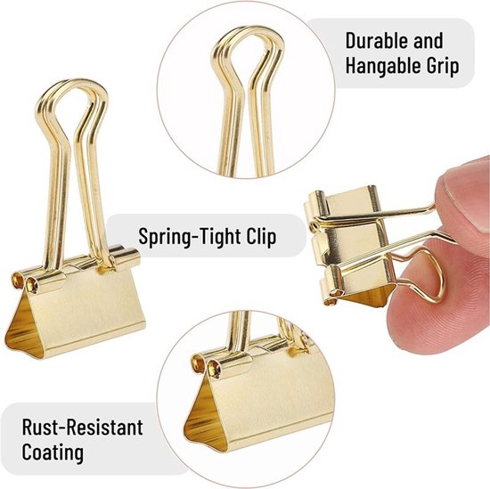 Gouden metalen paperclips van 19 mm - Ideaal voor kantoor, projecten en ...