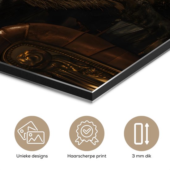 Aluminium schilderij 120x180 cm - Wanddecoratie metaal - Beer - Bruin ...