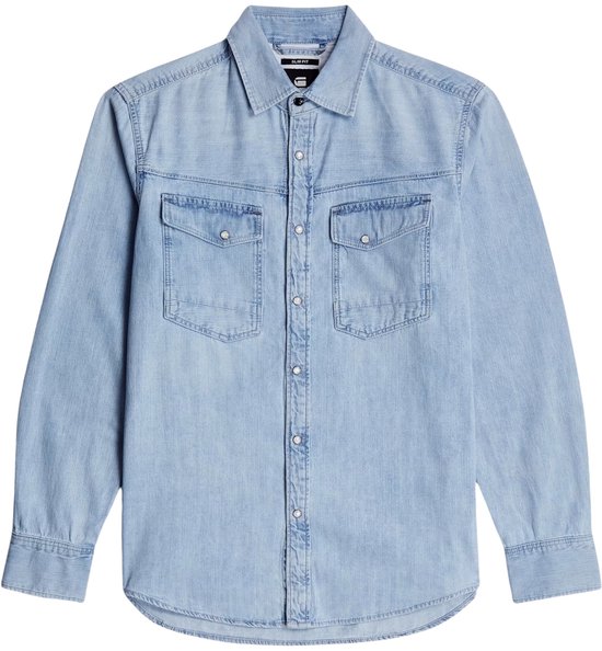 G-Star Raw Slim Denim Shirt - à manches longues - Homme Bleu Clair ...