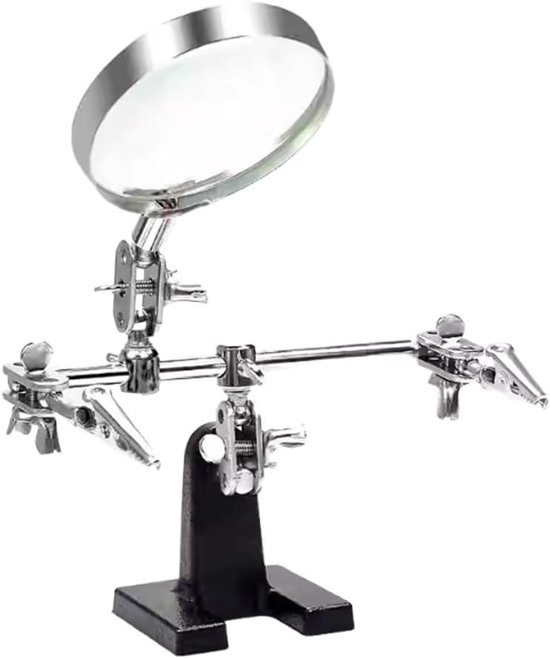 Derde hand solderen met vergrootglas en klemmen voor precisiewerk | bol
