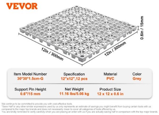 Mygroot - PVC Klik tegels - In elkaar grijpende tegels - 55 stuks - PVC ...