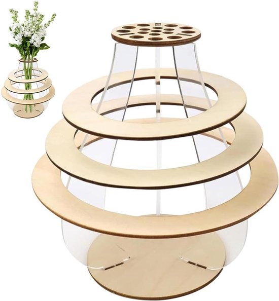 Allecto Plus - Houten vaas voor Lego bloemen - 3D bloemenvaas bouwdoos ...