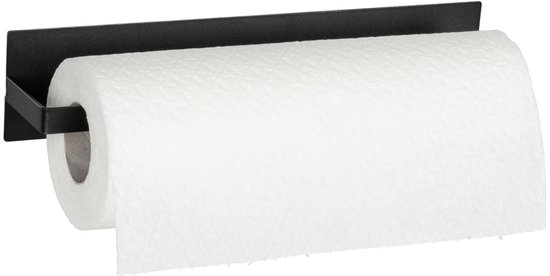 Keukenrolhouder - handig voor buitenkeuken - 1 stuk - zwart - metaal | bol