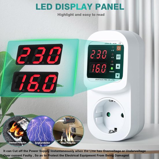 Surge Protection Socket 16 A AC 220 V - Adjustable Automatic Voltage ...