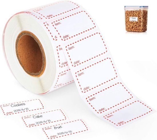 1000 Freeze Labels op Rollen - 50 x 25 mm - Zelfklevend - Diepvries ...