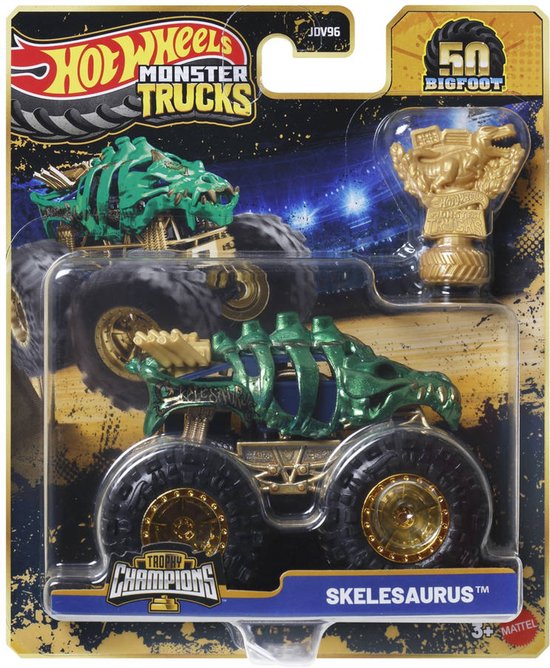 Hot Wheels monster jam truck Skelesaurus - monstertruck 9 cm schaal 1: ...