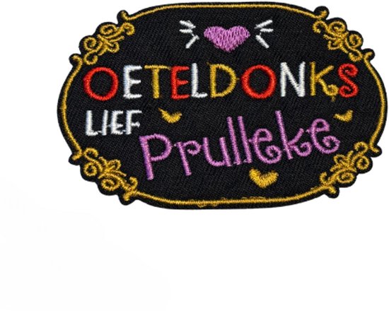 Strijkembleem/applicatie, ' strijkembleem' oeteldonks lief prulleke ...