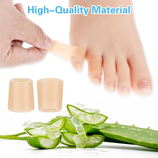 24 Pcs Silicone Toe Sleeves - Soft Gel Protector Toe Pads - Cuttable ...
