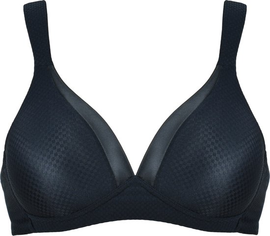 Naturana - Soft bh met glansband en patroon - 5918 - Zwart - 95B | bol