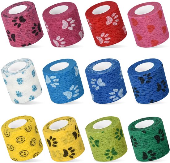 ophy - Verpakking van 12 zelfklevende verbanden voor honden - Vet Wrap ...
