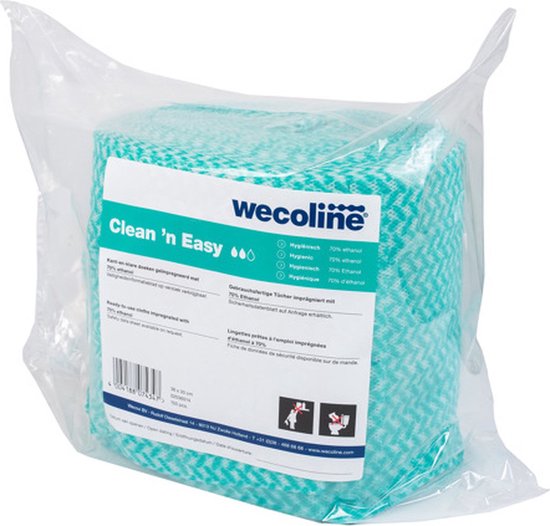 Wecoline - Clean 'n Easy - Lingettes hygiéniques 70% alcool - 1 ...