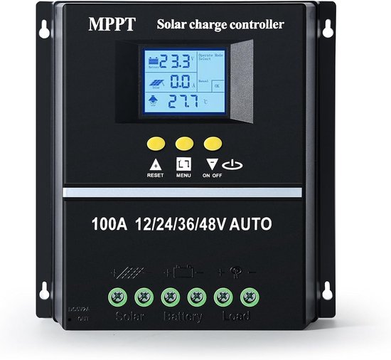 Contrôleur de charge Solar MPPT 100 A - 12 V, 24 V, 36 V, 48 V avec double port USB -... | bol