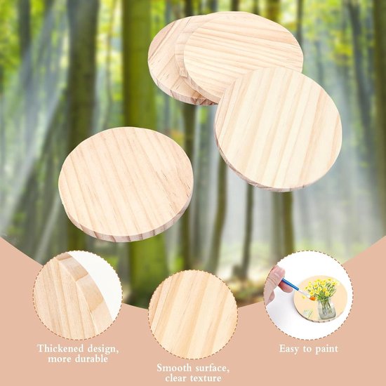 Houten Schijven - 20 Stuks DIY Decoratief Hout voor Schilderen en ...