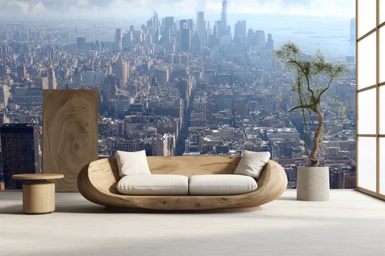 Naadloos behang Fotobehang - Urban Skyline Serenity - 250x100 ...
