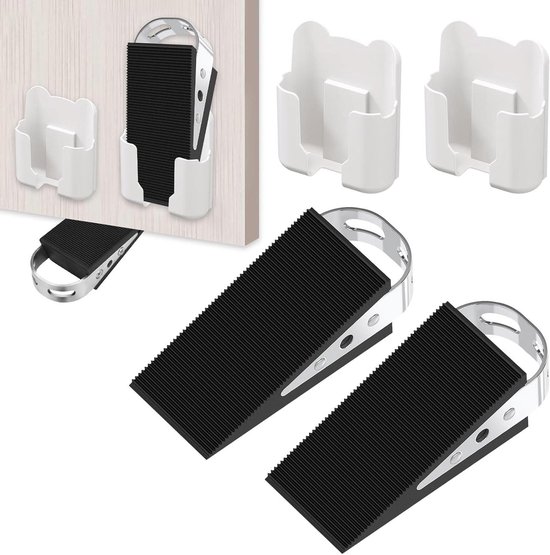 Robuuste Rubberen Deurstopper - Heavy Duty Wig en Roestvrijstalen ...