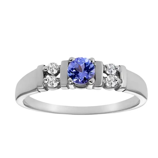 Zilveren ring met blauwe steen/Zirkonia/Maat 51/Bling-it | bol