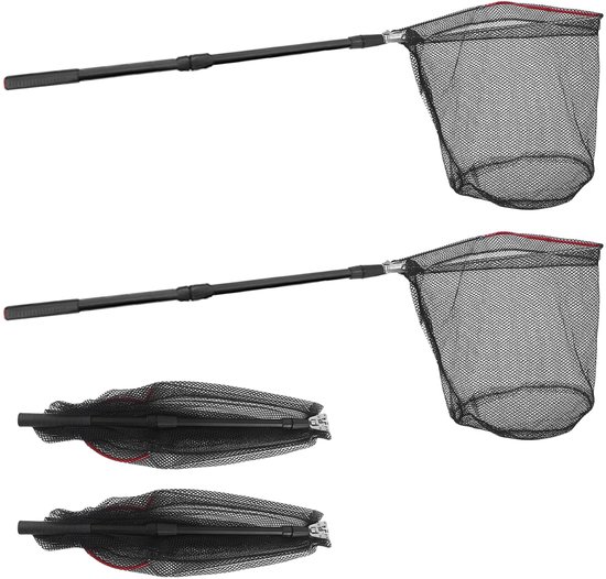 Schepnet voor vissen, 2 stuks schepnet, opvouwbaar visnet, 3 secties ...