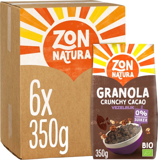 Zonnatura Biologische Granola - Crunchy Cacao - 6 x 350g | bol