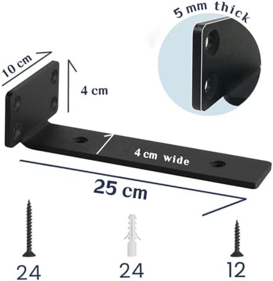 6 stuks Zwevende Plankdragers 90 Graden L-vormige Wandbeugels voor ...