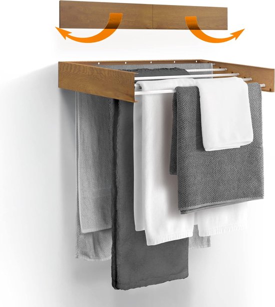 Droogrek, wandmontage, intrekbaar, wasrek, inklapbaar, voor binnen of ...