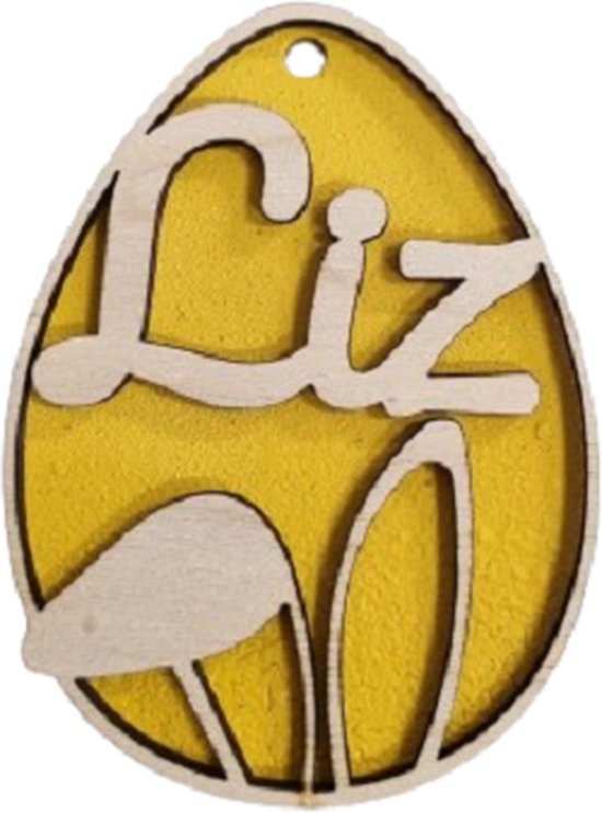 Gepersonaliseerde paashanger - paashaas - geel | bol