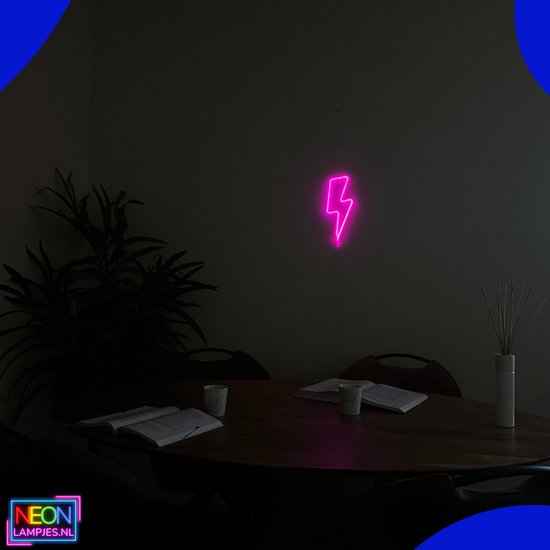 Neon Lamp - Bliksem Roze - Incl. 3 Batterijen - Neon Verlichting - Neon ...