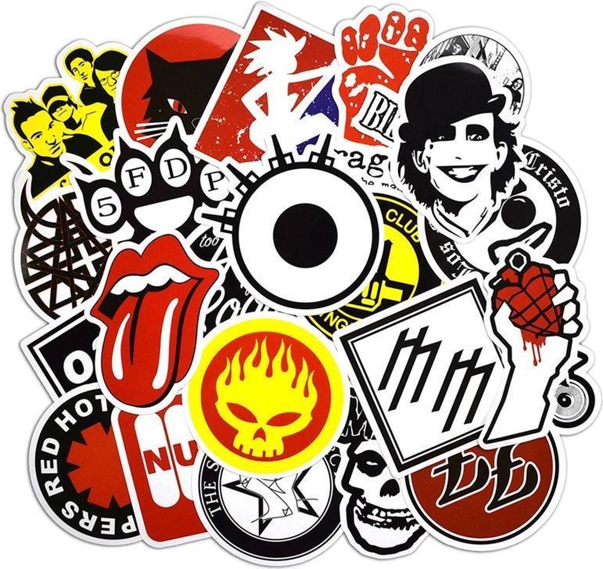 50 Muziek Bands Stickers – Celvar – Hoge Kwaliteit Vinyl Stickers – 50 ...