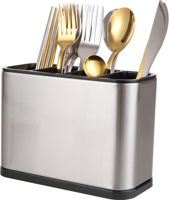 Bestekhouder van roestvrij staal, 18 x 8,6 x 13 cm, serviesrek ...