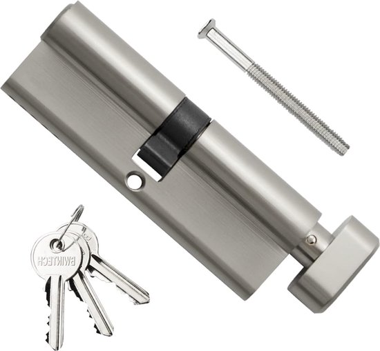 1 stuk 45T/45 mm Euro messing cilinder, 90 mm knop/sleutelslot met 3 ...